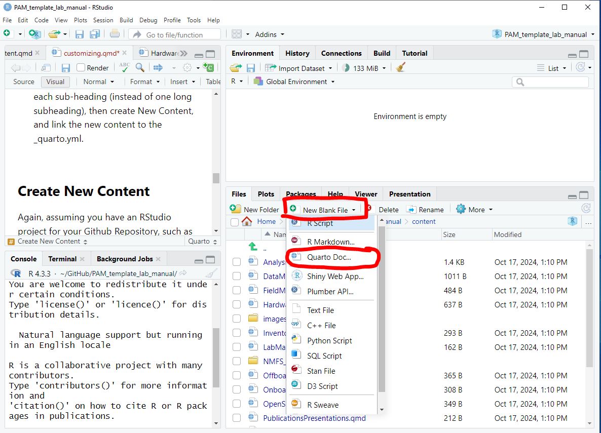 Customize Content – NOAA quarto simple